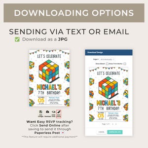 EDITABLE Puzzle Cube Party Invitation, Kids Game Birthday Invite, Game ...