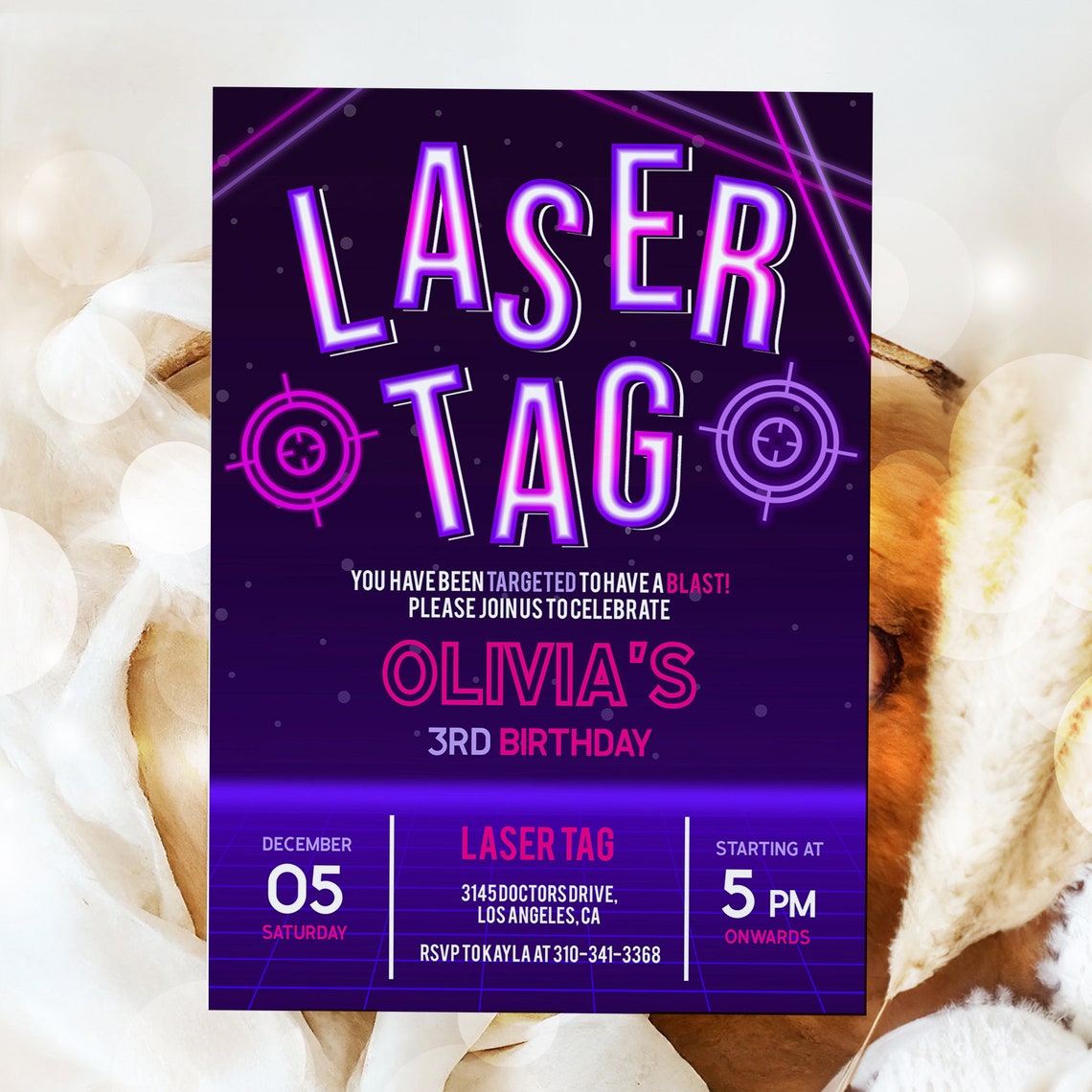 Laser Tag Birthday Invitation, Editable Laser Tag Party Invitation ...