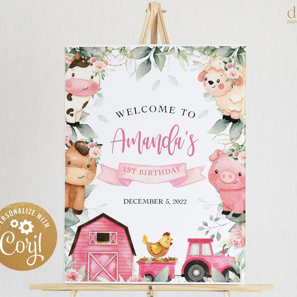 Pink Farm Birthday Svg - Etsy