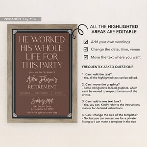 Funny Retirement Invitation, He Worked His Whole Life for This Party ...