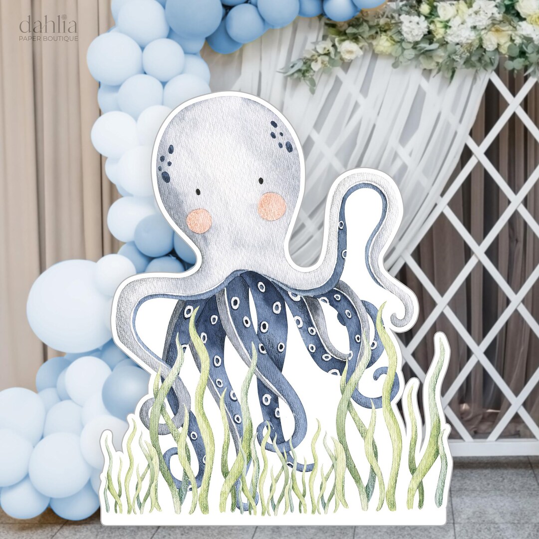 Under the Sea Big Decor Cutout, Octopus Cutout, Ocean Themed Birthday ...