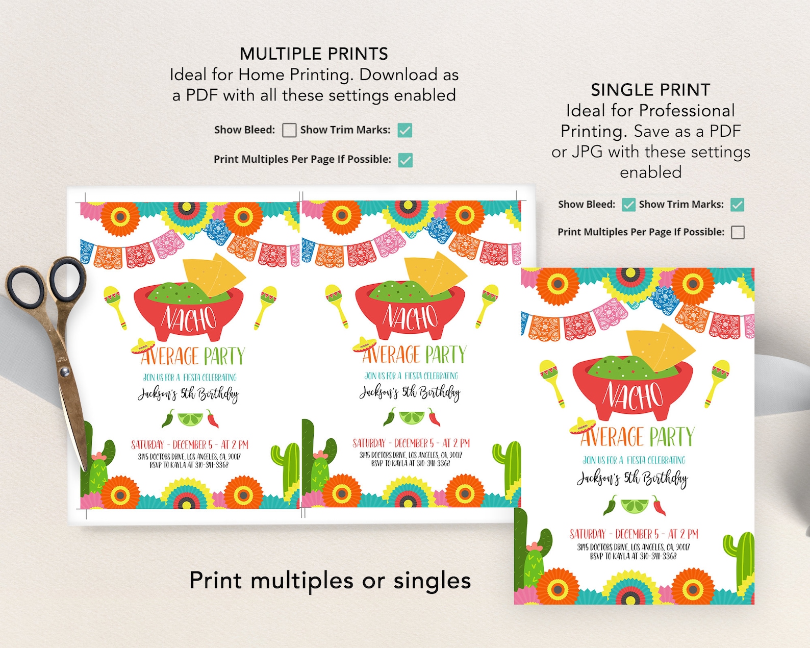 Nacho Average Party Invitation EDITABLE Fiesta Birthday - Etsy