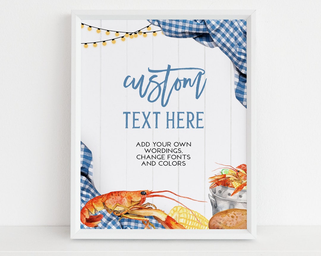 Editable Seafood Boil Custom Text Sign, Let the Good Times Boil ...