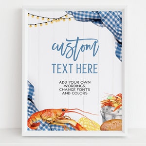 Editable Seafood Boil Custom Text Sign, Let the Good Times Boil ...