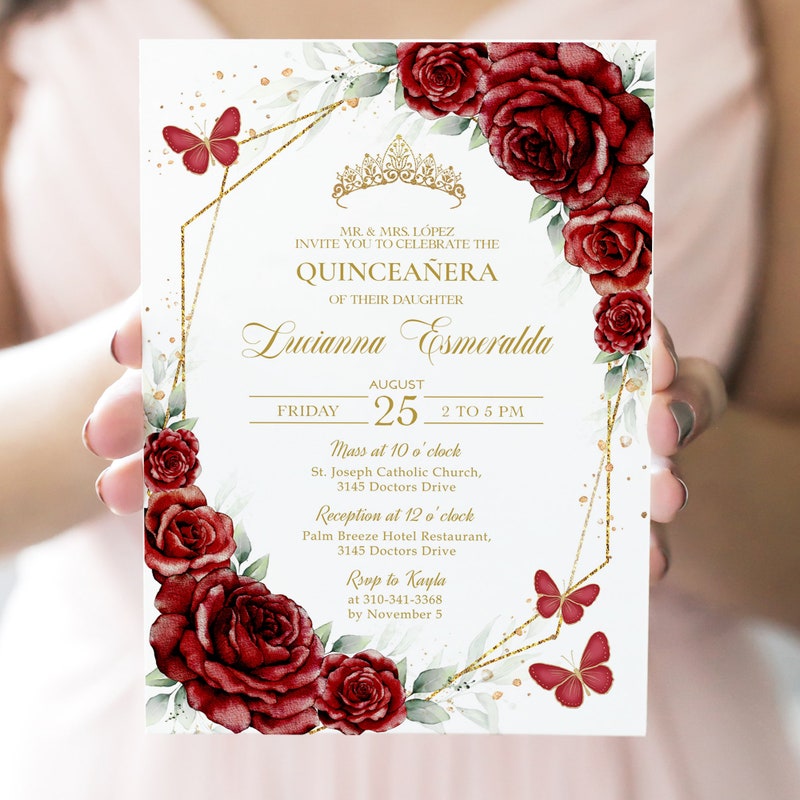Invitaciones De Quinceanera - Etsy