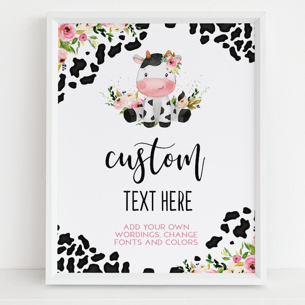 Custom Cow Print Sign - Etsy