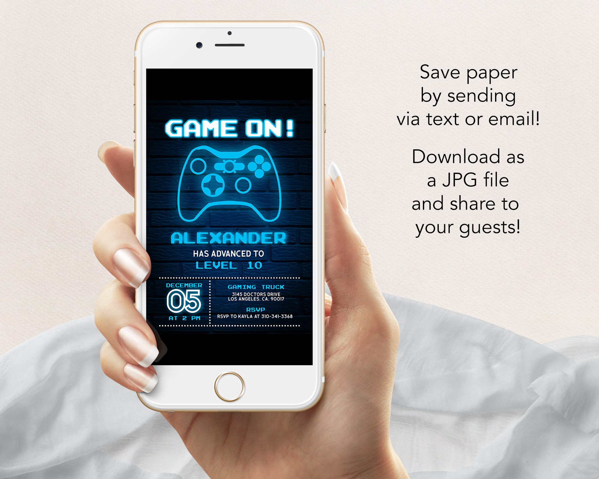 EDITABLE Video Game Party Invitation Gamer Birthday Invite - Etsy