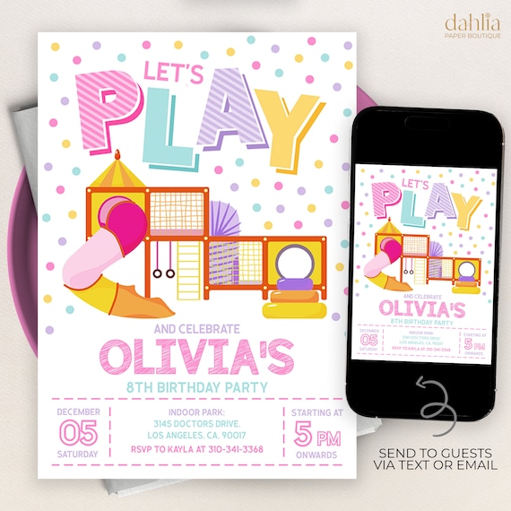 Play Party Invitation Printable Birthday Party Invitation Template