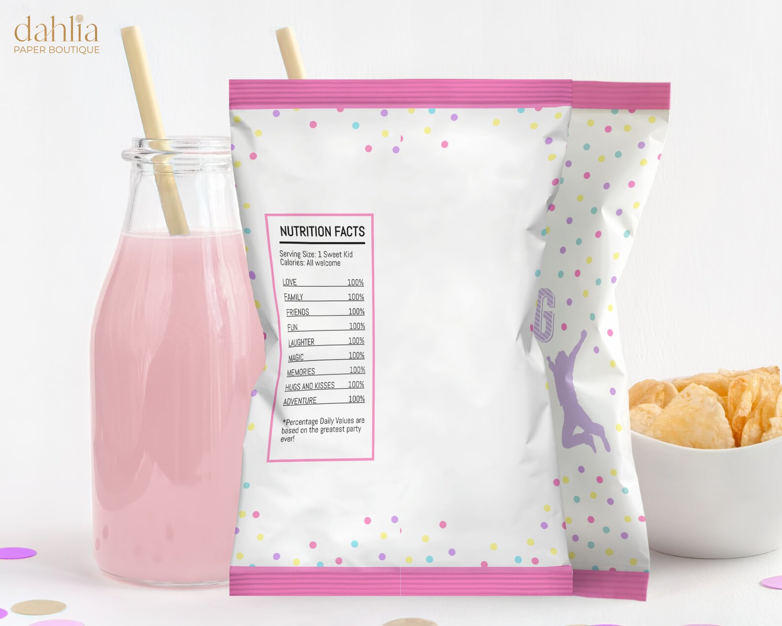 Jump Chip Bag Label Template, Editable Bounce House Chips Wrapper ...
