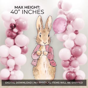 Peter Rabbit Big Decor Cutout, Pink Bunny Birthday, Rustic Flopsy Bunny ...