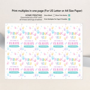 EDITABLE High Five Birthday Thank You for Coming Gift Tag, Printable Hi ...