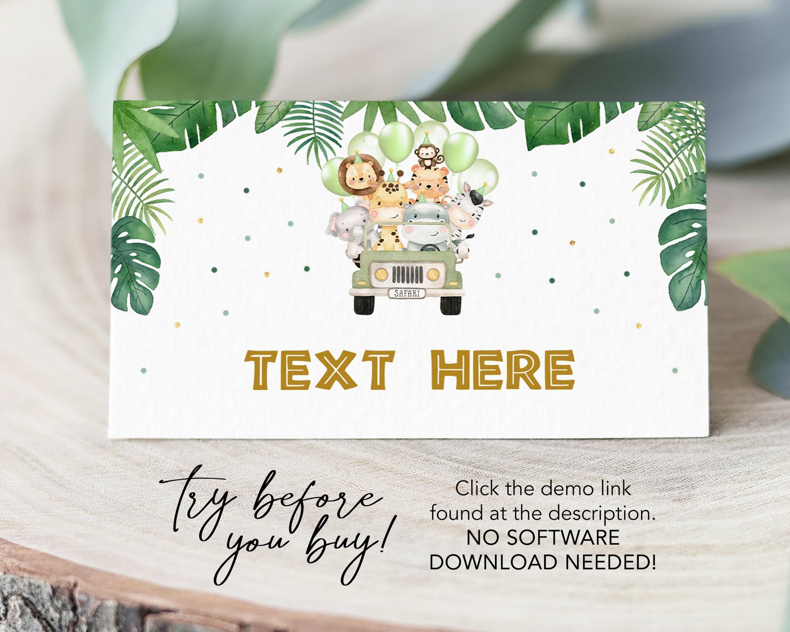 Safari Animals Food Labels Template Jungle Animals Party - Etsy