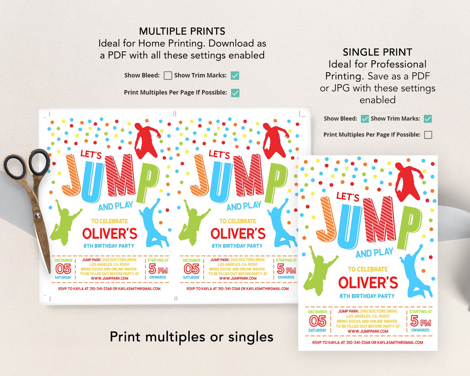 Jump Invitation Editable Jump Birthday Invite Trampoline - Etsy