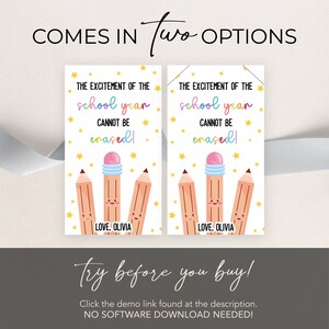 Welcome Back to School Favor Tags, EDITABLE First Day of School Gift ...