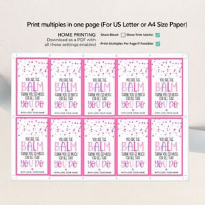 Editable You Are the Balm Tag, Lip Balm Thank You Appreciation Template ...