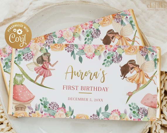 Editable Fairy Chocolate Bar Label Template, Candy Bar Wrapper, Magical ...