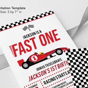 EDITABLE Fast One First Birthday Invitation Template | Etsy