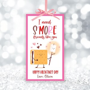I Need S'more Friends Like You, Editable Smore Valentine Tag Template ...