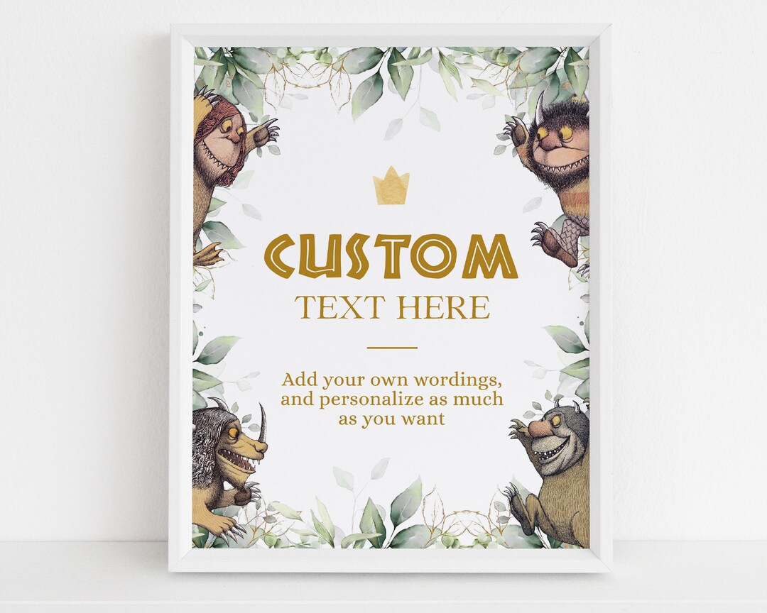 Where the Wild Things Are Birthday Custom Sign, EDITABLE Jungle ...