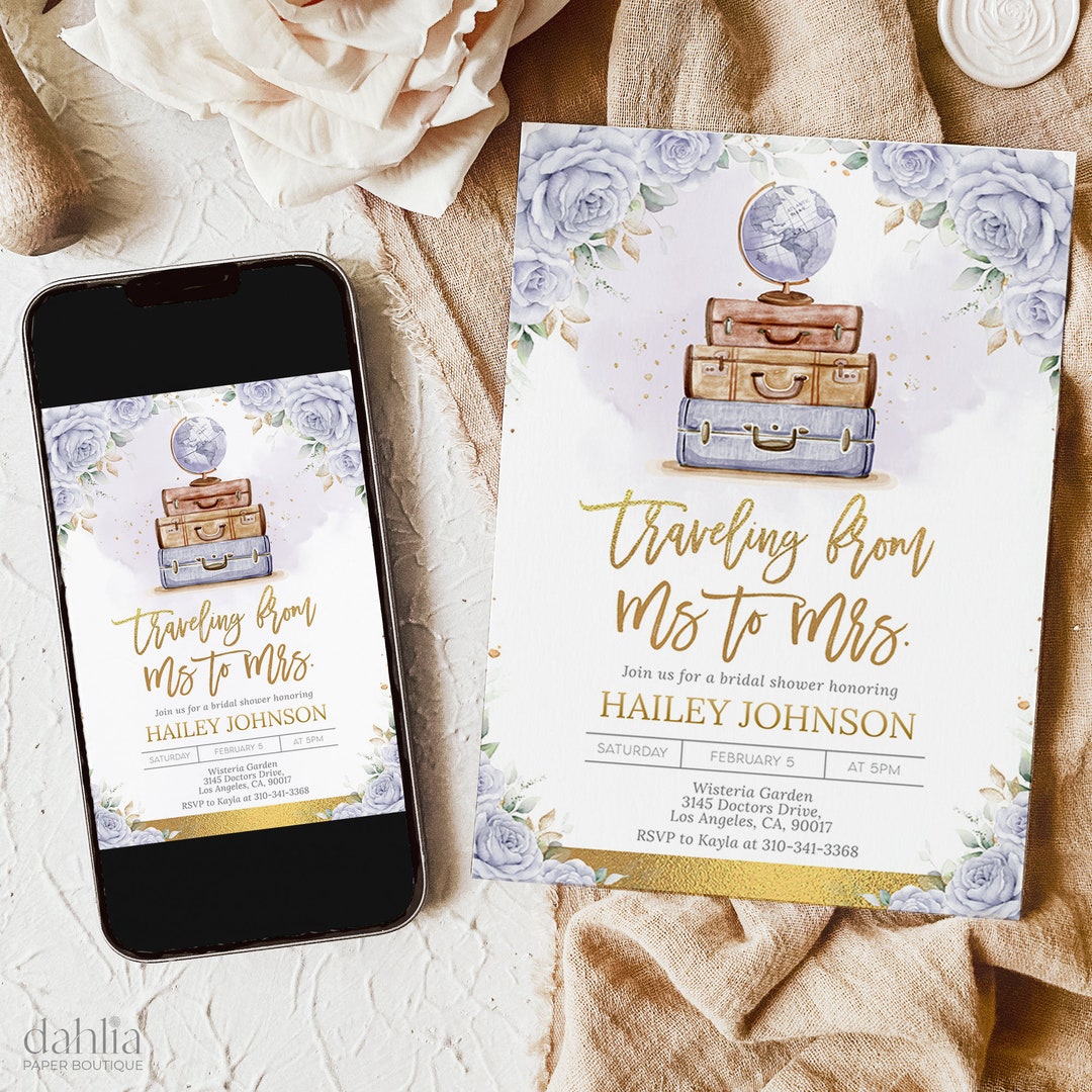Invitación de despedida de soltera de viaje, invitación de fiesta de ...