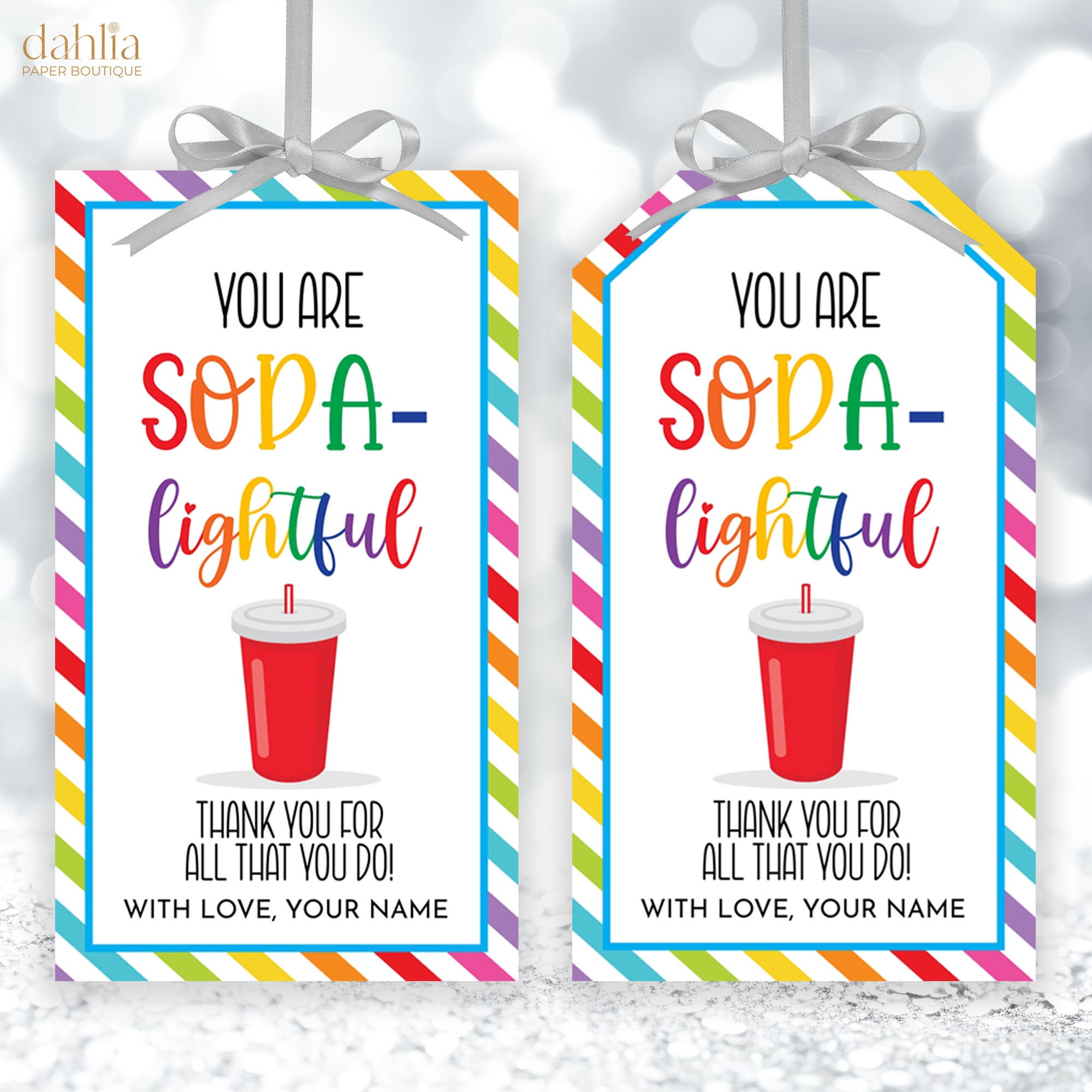 Editable Soda Favor Tags, Appreciation Week Gift Tag Template, Employee ...
