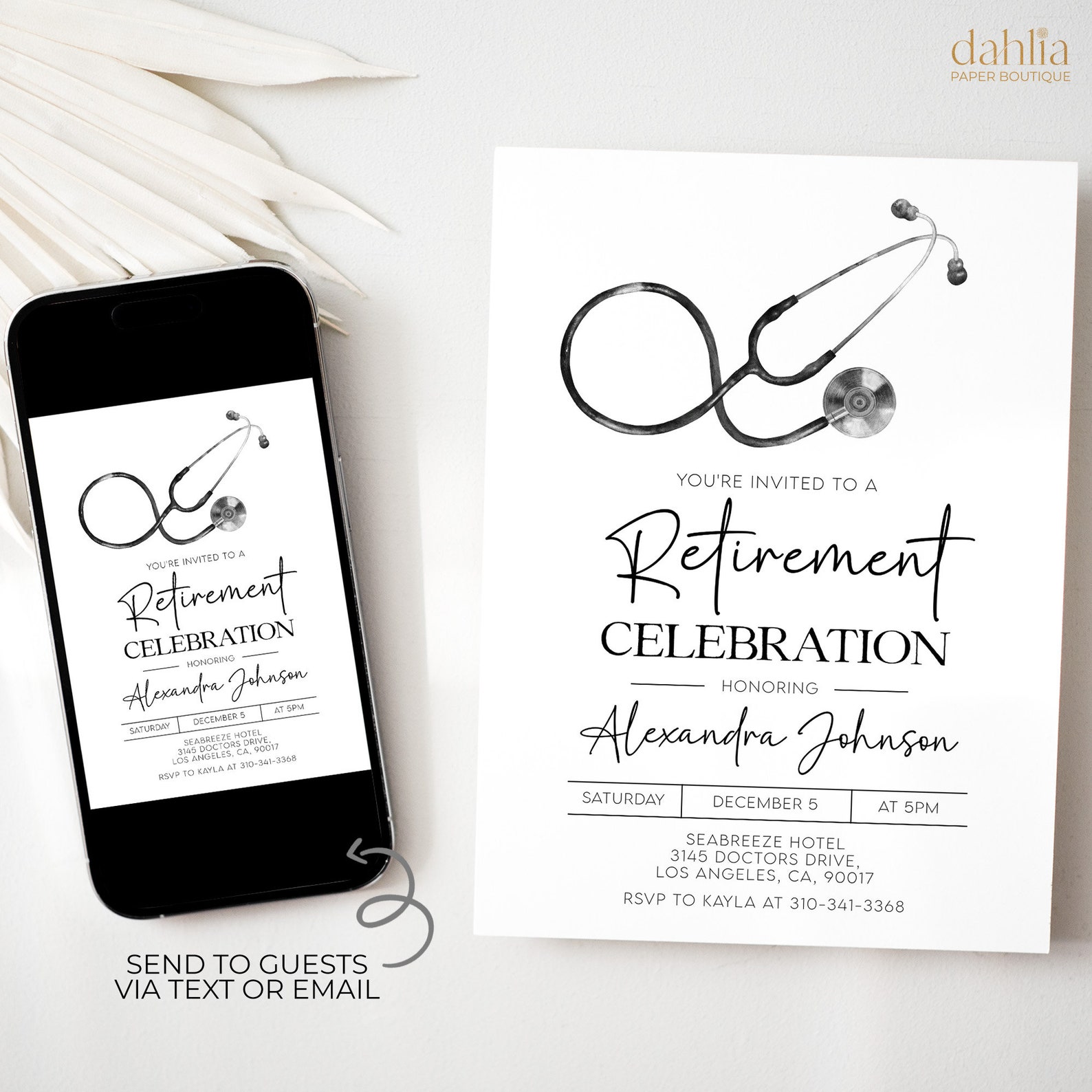 Nurse Retirement Invitation, Editable Doctor Retirement Party Invite ...