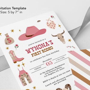 Wild West First Birthday Invitation EDITABLE Cowgirl Rodeo - Etsy