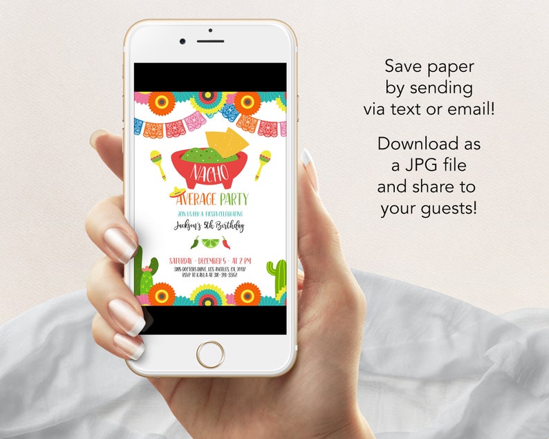 Nacho Average Party Invitation EDITABLE Fiesta Birthday - Etsy