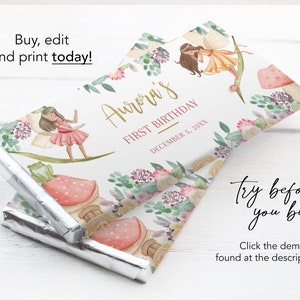Editable Fairy Chocolate Bar Label Template, Candy Bar Wrapper, Magical ...