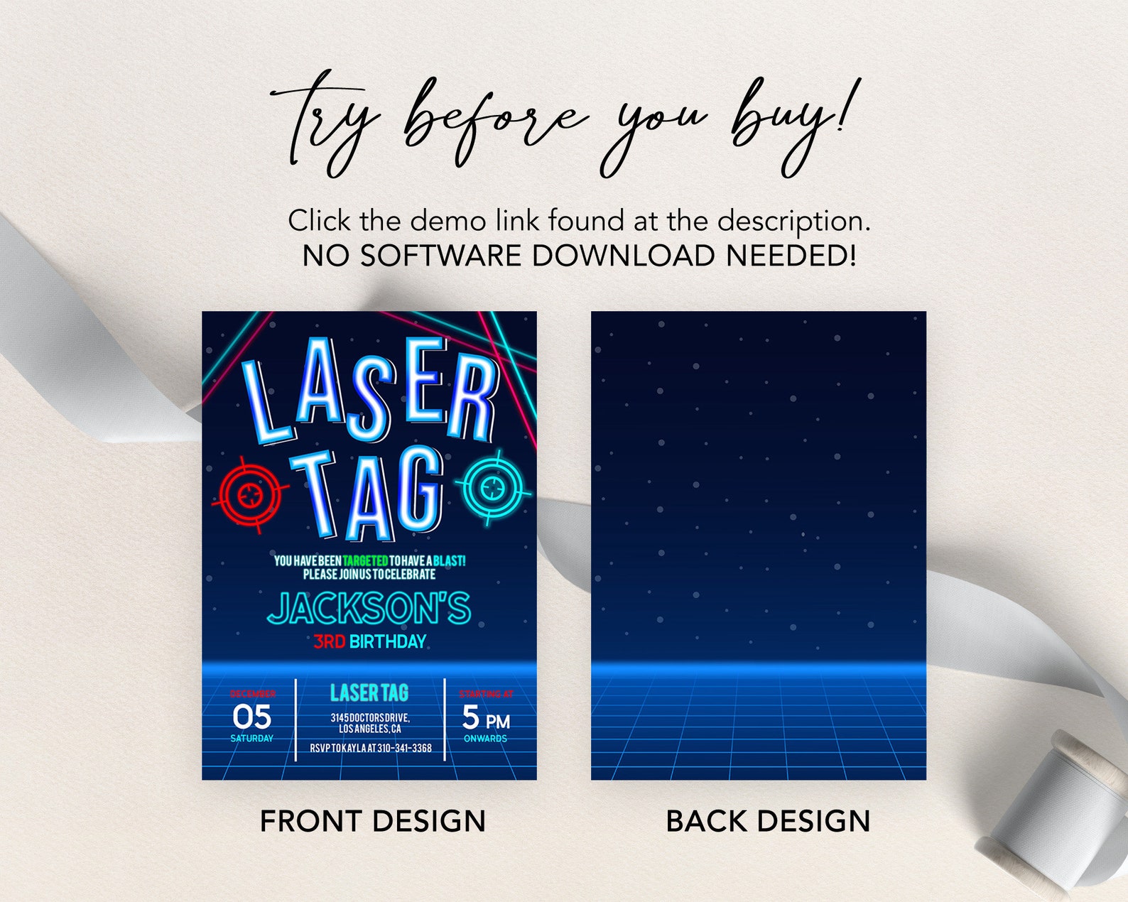 EDITABLE Laser Tag Birthday Invitation Laser Tag Party Invite | Etsy