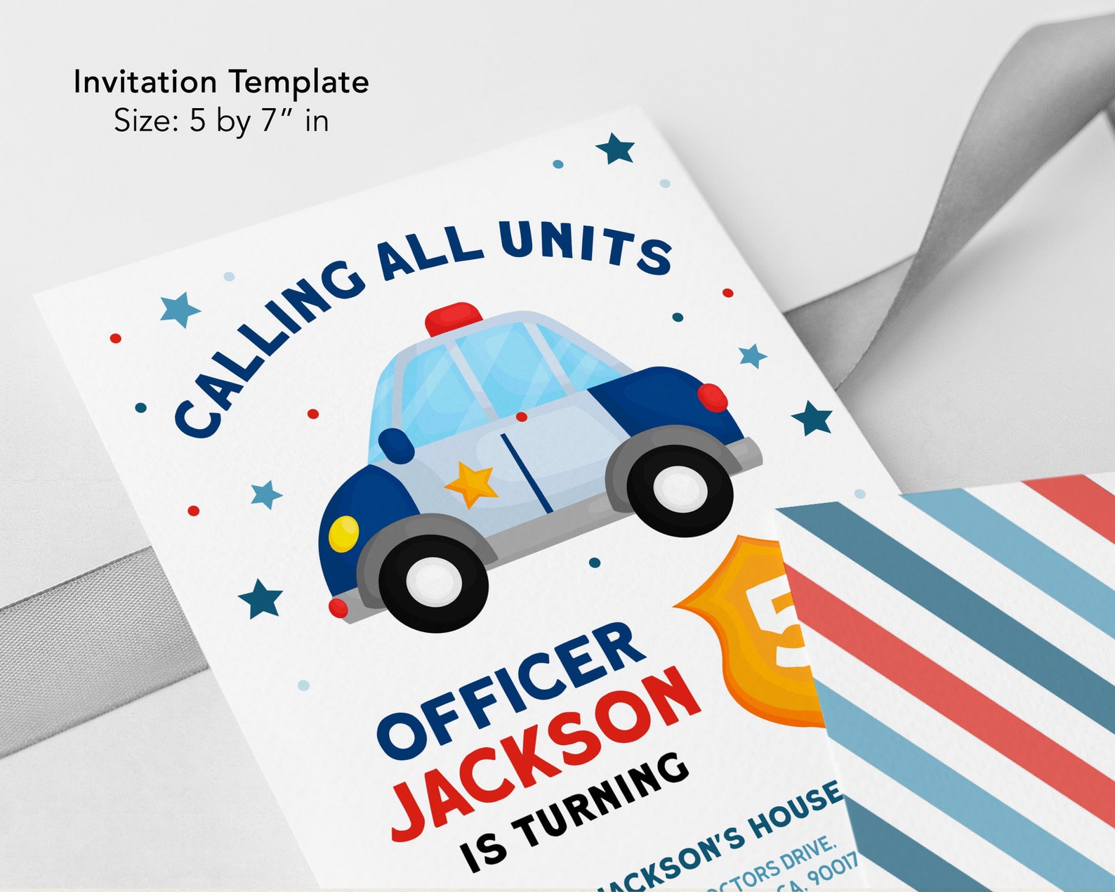 Police Birthday Invitation EDITABLE Cop Car Party Invite - Etsy
