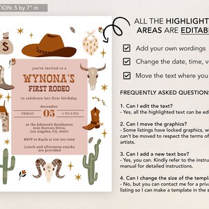 Wild West First Birthday Invitation EDITABLE Cowboy Rodeo - Etsy