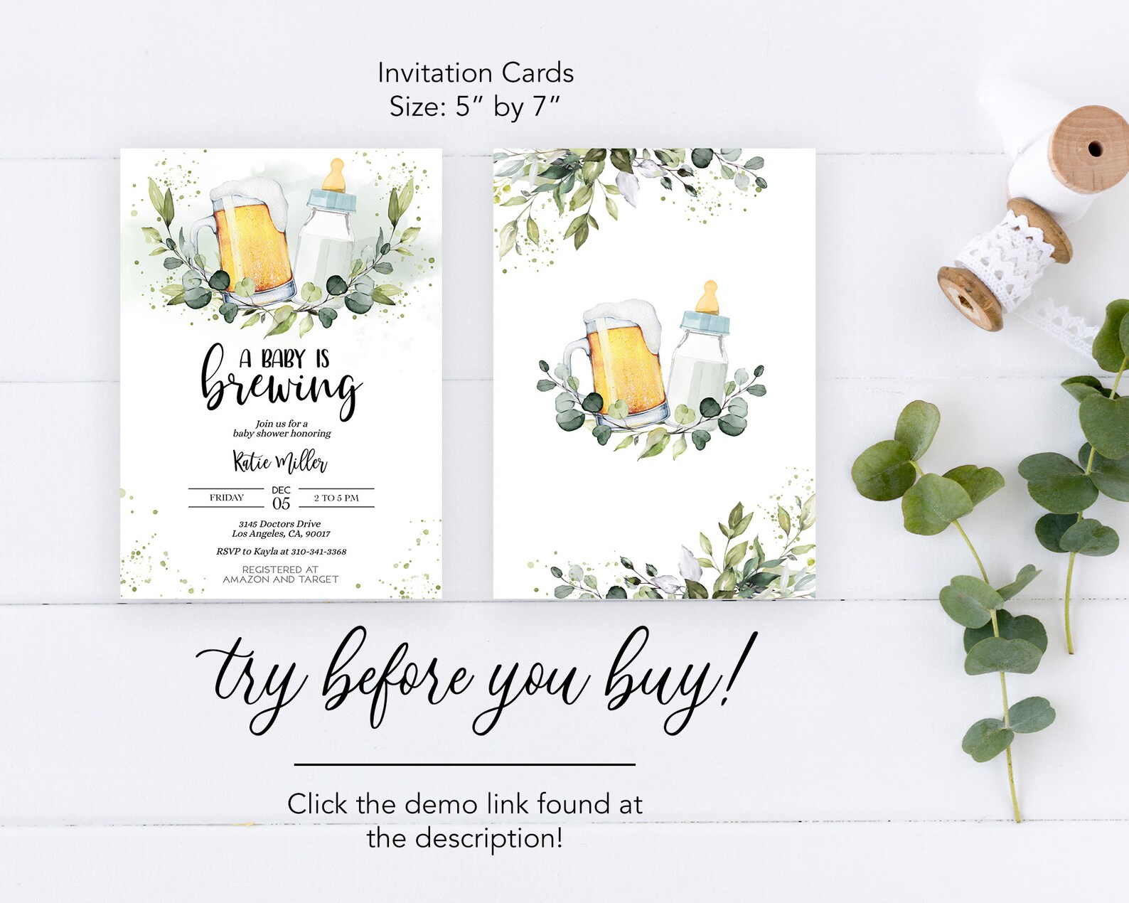 Baby is Brewing Baby Shower Invitation Template, Beer Baby Shower ...