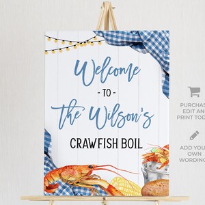 Editable Seafood Boil Welcome Sign, Let the Good Times Boil, Crawfish ...