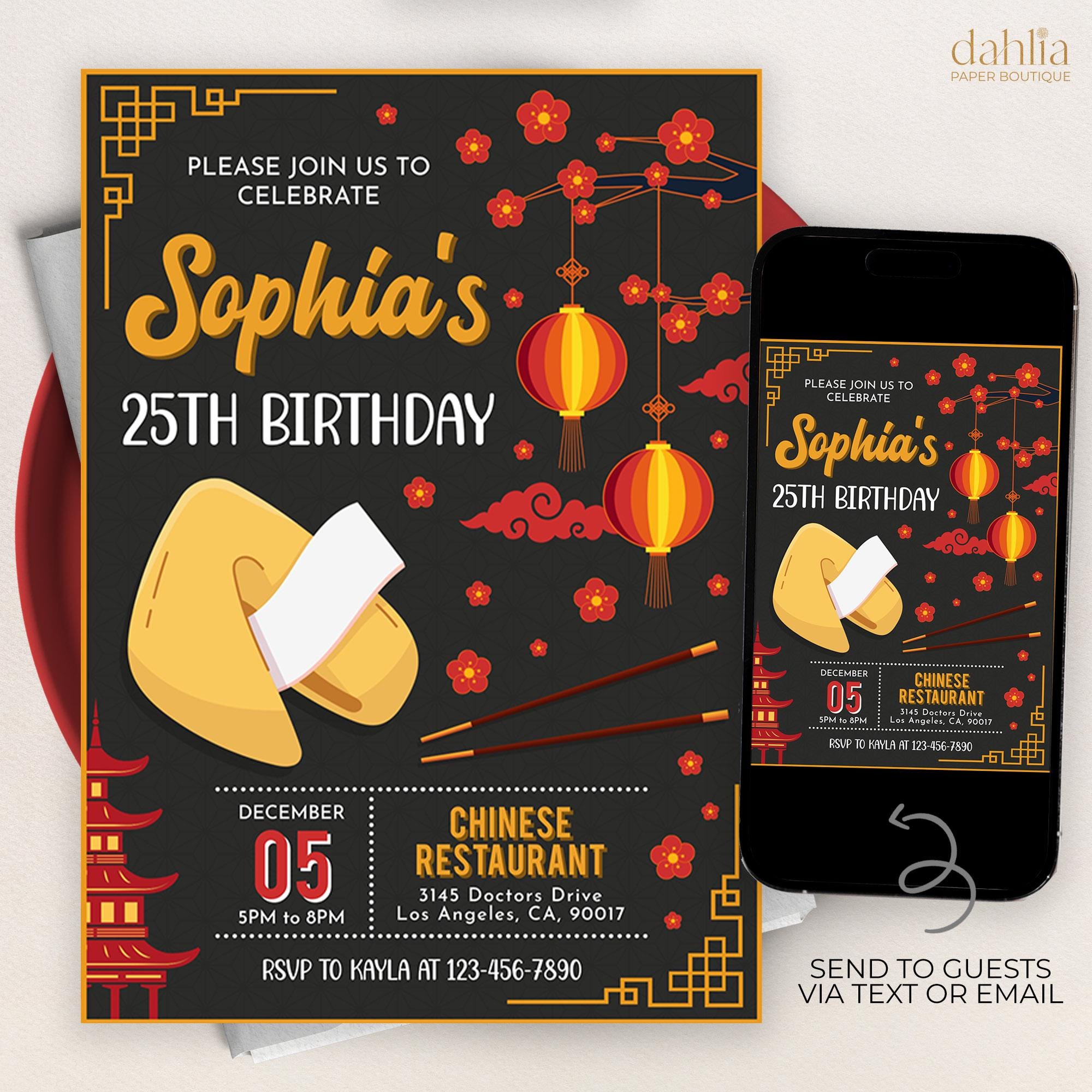 Asian Themed Dinner Invitations Chinese New Year Invitation Templates