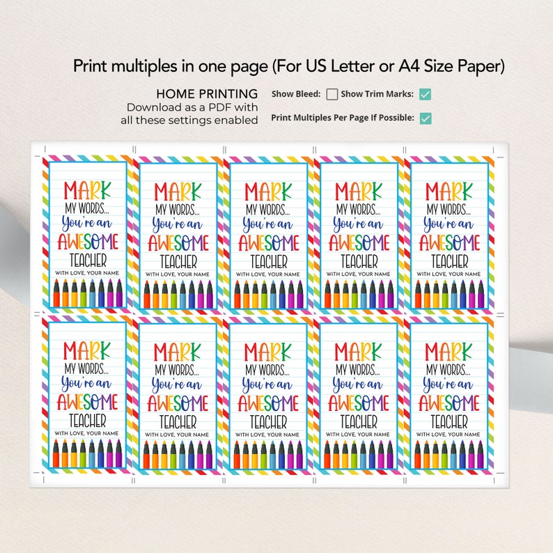 Editable Teacher Appreciation Favor Tags, Back to School Tag Template ...