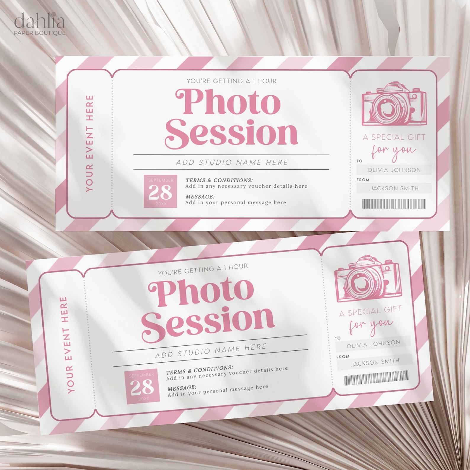 Photo Session Gift Voucher, Editable Photography Gift Card Printable ...