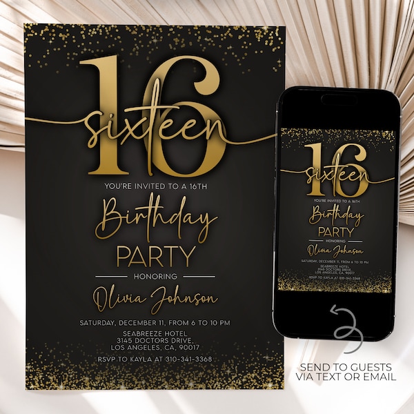 Gold Sweet 16 - Etsy