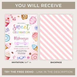 Sweet Celebration Invitation, EDITABLE Candy Land Party Invite, Sweets ...