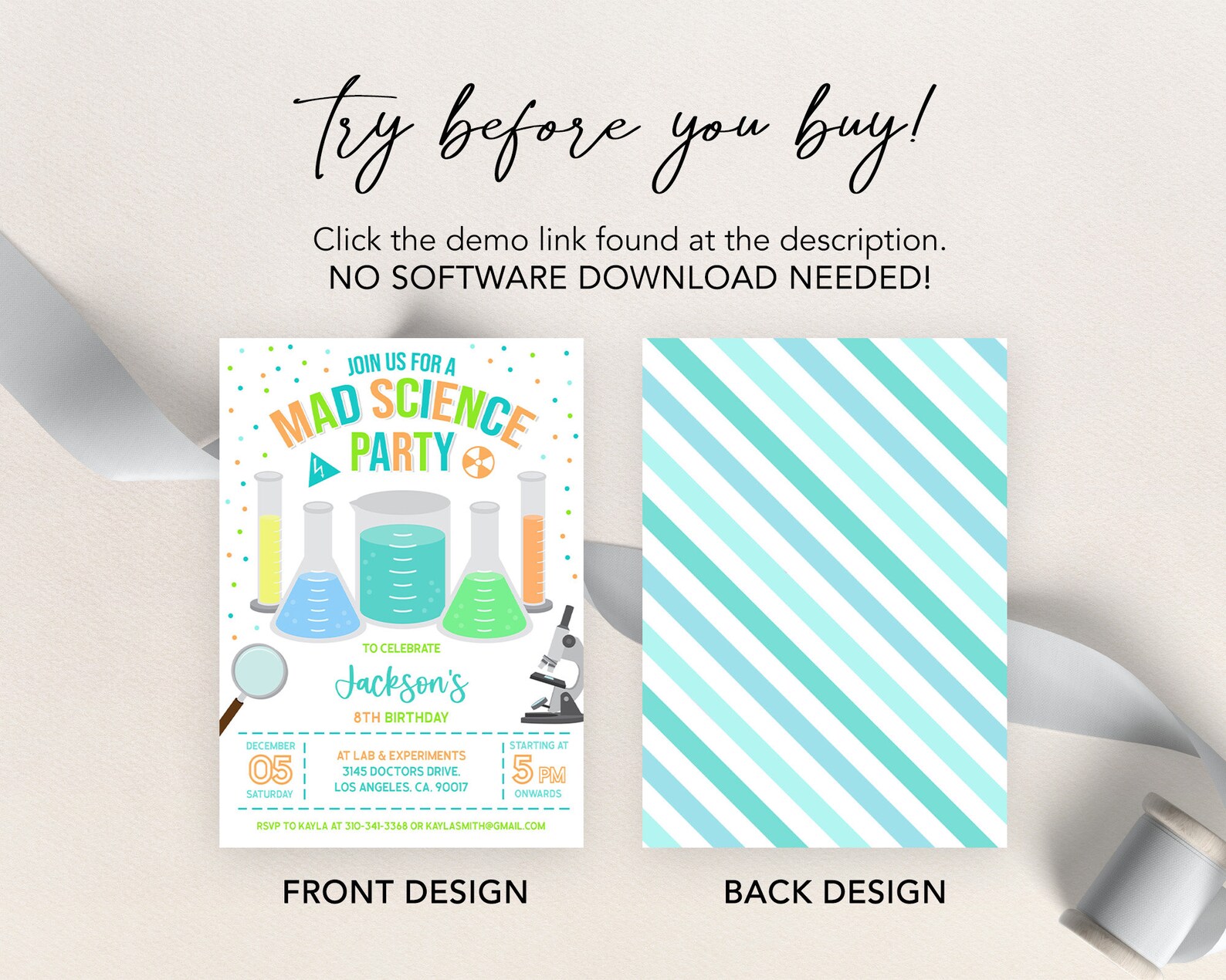 EDITABLE Mad Science Birthday Invitation Boy Science Party | Etsy