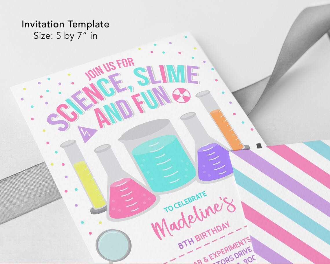 EDITABLE Science Birthday Invitation Girl Science Party | Etsy