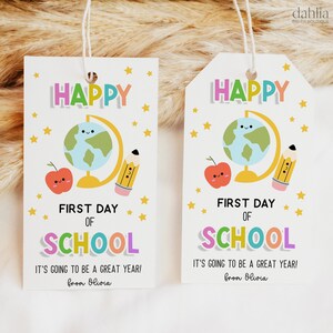 Back to School Favor Tags, EDITABLE First Day of School Gift Tag ...