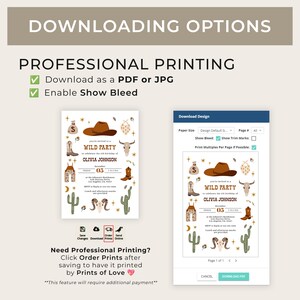 Wild West Modern Birthday Invitation, EDITABLE Cowboy Rodeo Party ...