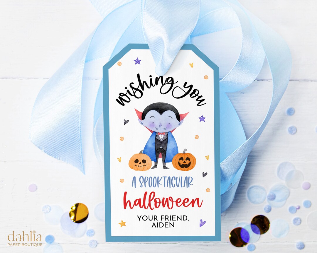 Printable Vampire Party Favor Editable Happy Halloween Gift - Etsy