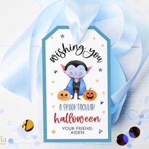 Printable Vampire Party Favor Editable Happy Halloween Gift - Etsy
