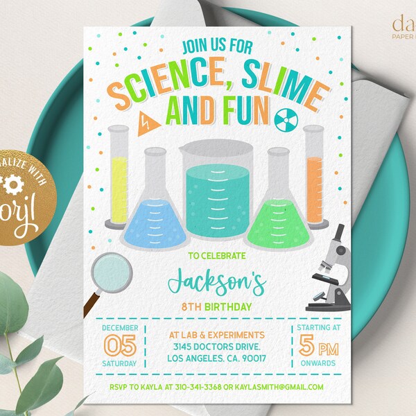 Science Birthday Invitation - Etsy