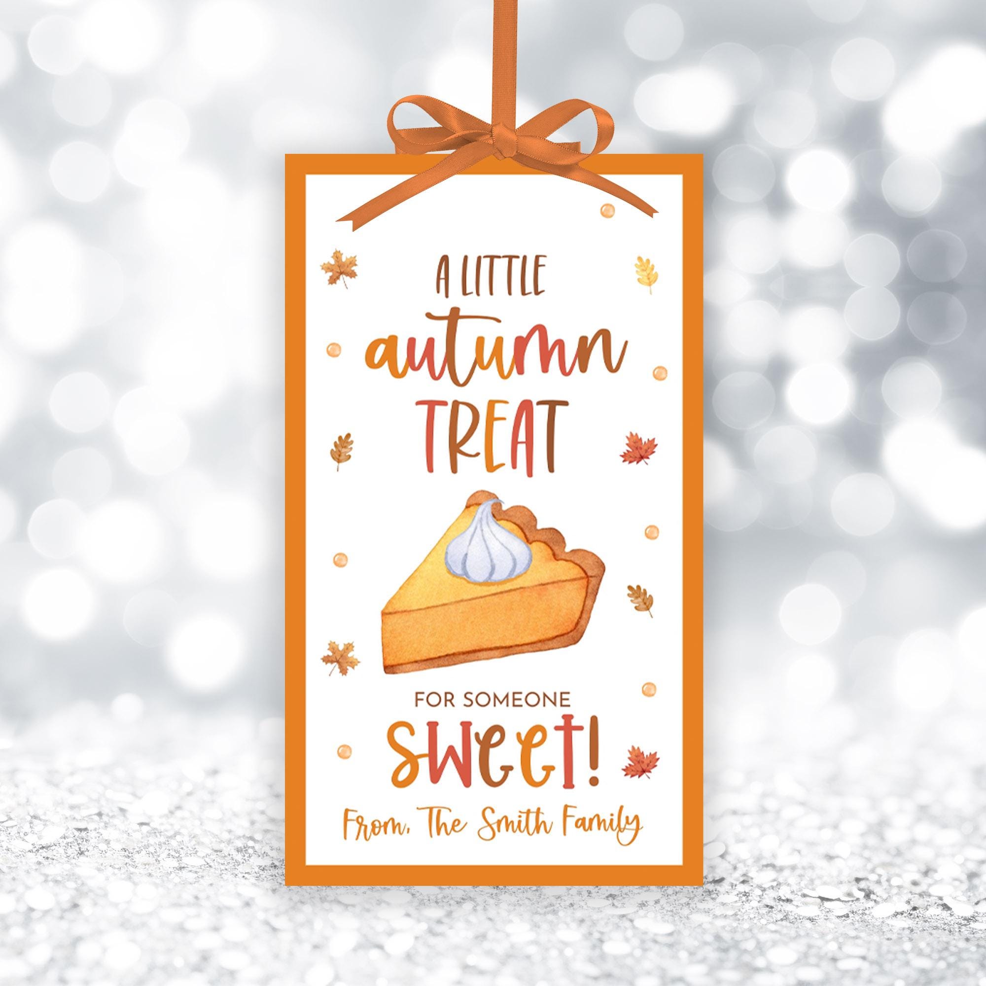 Editable Thanksgiving Gift Tag, Autumn Treat Party Favor, Thankful for ...