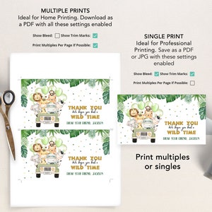 Wild One Gable Box Label Template, Editable Jungle Party Sticker, Boy ...