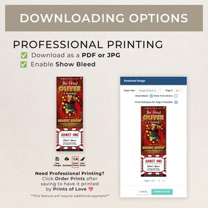 Magic Show Ticket Birthday Invitation, EDITABLE Circus Party Invite ...