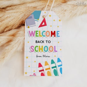Welcome Back to School Favor Tags, EDITABLE First Day of School Gift ...